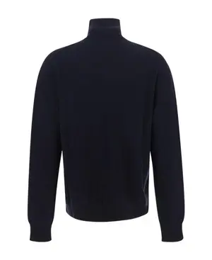 MAISON MARGIELA Navy Blue Logo Knitted Pullover - Black