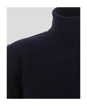 MAISON MARGIELA Navy Blue Logo Knitted Pullover - Black