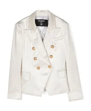 Balmain Double-breasted Corduroy Blazer - White
