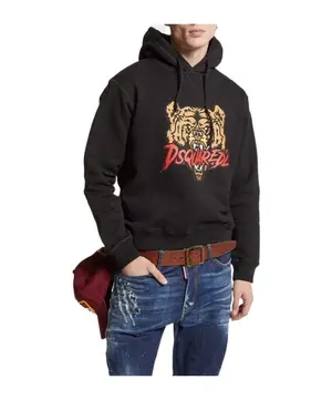 Dsquared2 Logo Printed Drawstring Hoodie