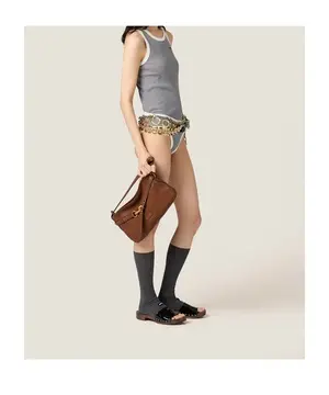 Miu Miu Aventure Nappa Leather Shoulder Bag - Oak