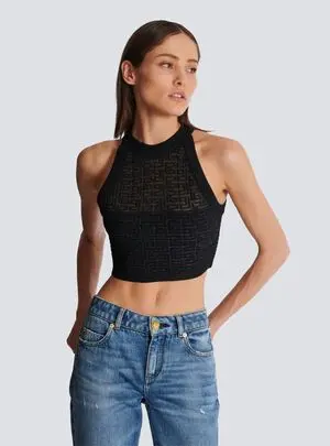 Balmain Halter-neck Cropped Top