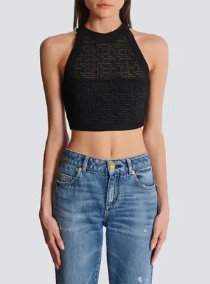 Balmain Halter-neck Cropped Top