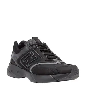 Fendi Ff-embossed Low-top Sneakers - Black