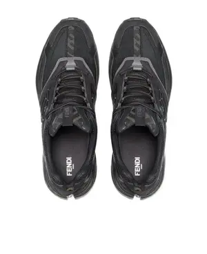 Fendi Ff-embossed Low-top Sneakers - Black