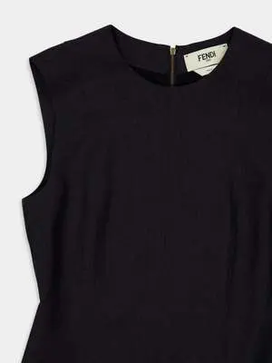 Fendi Sleeveless Peplum Midi Dress