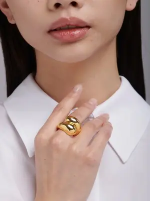 Federica Tosi Sculptural Gold Tone Ring