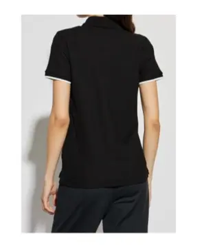 Moncler Logo Patch Short Sleeve Polo Top - Black