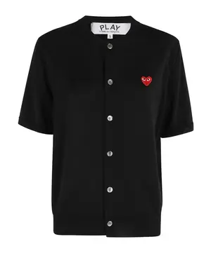 Play Comme Des Garcon Short-sleeved Knitted Cardigan