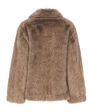 Liu Jo Faux Fur Jacket With Lapel Collar