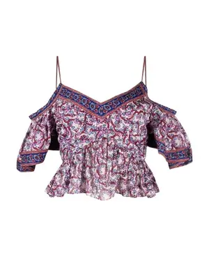 Isabel Marant Étoile Cold-shoulder Floral Print Blouse
