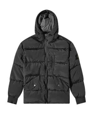Stone Island Zippered Hooded Down-feather Jacket