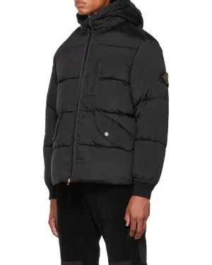 Stone Island Zippered Hooded Down-feather Jacket