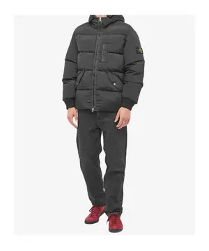 Stone Island Zippered Hooded Down-feather Jacket
