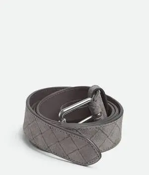 Bottega Veneta Intrecciato Embossed Suede Belt