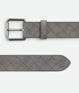 Bottega Veneta Intrecciato Embossed Suede Belt