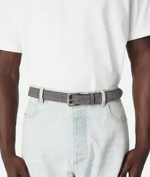 Bottega Veneta Intrecciato Embossed Suede Belt