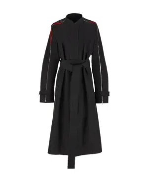 FERRAGAMO High-neck Belted Waist Coat - Black