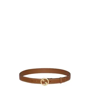 Gucci Gucci Blondie Logo Plaque Belt Brown