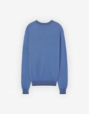 Maison Kitsuné Fox Head Patch Fine-knit Jumper - Blue