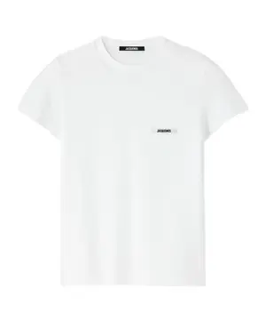 Jacquemus Logo Patch Cotton T-shirt - White