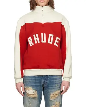 Rhude Contrast Varsity Cotton Sweatshirt - Multicolor