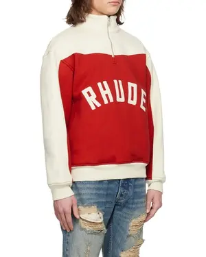 Rhude Contrast Varsity Cotton Sweatshirt - Multicolor