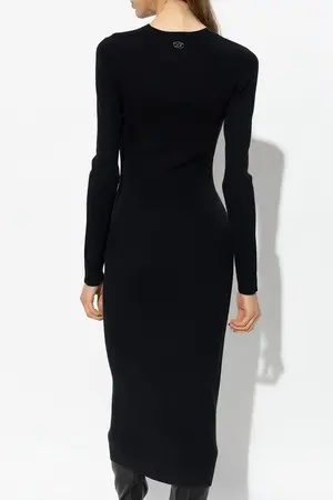 DIESEL® Cut-out Ribbed Midi Dress