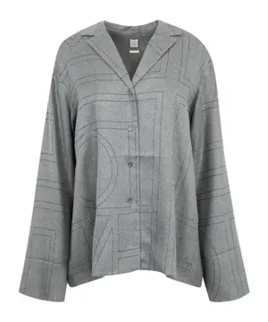 TOTEME Long Sleeved Monogram Flannel Shirt