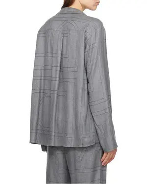TOTEME Long Sleeved Monogram Flannel Shirt