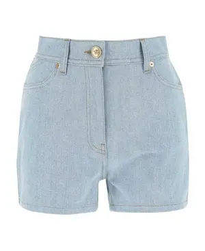 Versace I Ventagli" Patchwork Denim Shorts