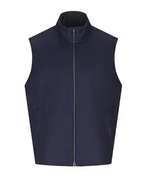 Herno Sleeveless Zip-up Jacket With High Collar And Patch Pockets