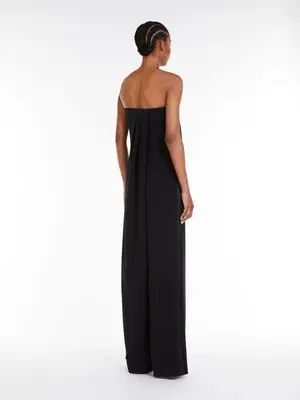 Max Mara Bustier-style Jumpsuit With Tuxedo Stripe Detail