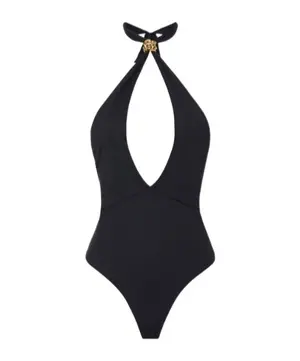 Elisabetta Franchi Halterneck Embellished One Piece Swimsuit