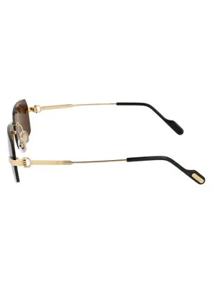 Cartier Rimless Rectangle Sunglasses - Brown