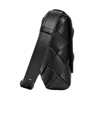Bottega Veneta Diago Woven Leather Crossbody Bag - Black