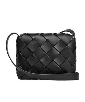 Bottega Veneta Diago Woven Leather Crossbody Bag - Black