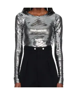 MAISON MARGIELA Metallic Long Sleeve Top