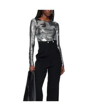 MAISON MARGIELA Metallic Long Sleeve Top