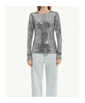 MAISON MARGIELA Metallic Long Sleeve Top