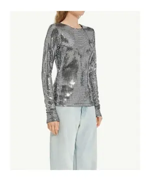 MAISON MARGIELA Metallic Long Sleeve Top