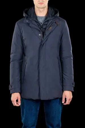 MOORER Long-sleeved Hooded Parka With Zipper And Logo Detail