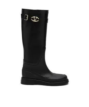Valentino Garavani Vlogo Buckle Knee High Boots