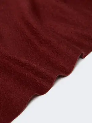 Max Mara Logo Embroidered Fringed Edge Scarf - Bordeaux Red