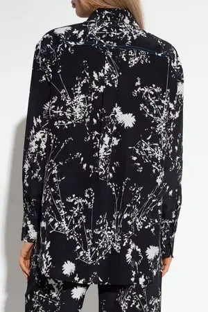 Victoria Beckham Floral Print Silk Shirt