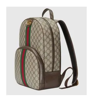 Gucci Logo Plaque Monogrammed Backpack