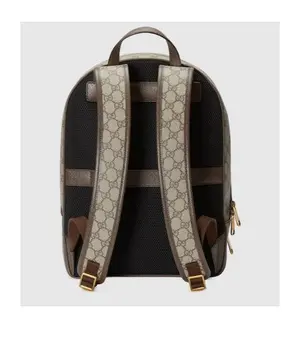 Gucci Logo Plaque Monogrammed Backpack