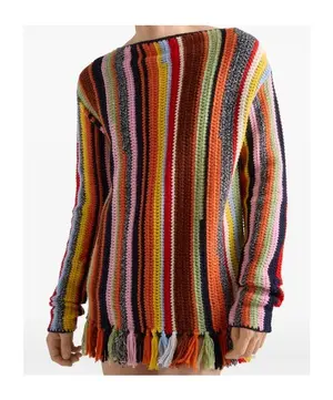 Prada Striped Fringed Jumper