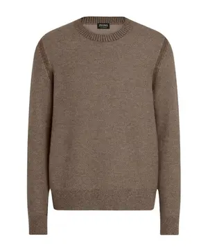 Zegna Crewneck Cashmere Sweater With Jacquard Pattern
