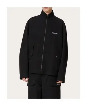 Valentino Garavani Logo Detailed Zip-up Long-sleeved Jacket
